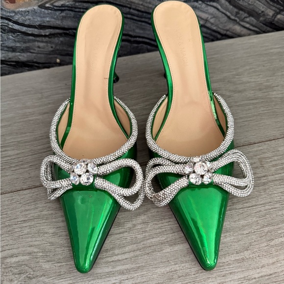 MACH & MACH | Shoes | Mach And Mach Holographic Green Heels | Poshmark